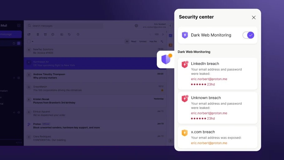Protonmail lanciert Dark Web Monitoring | SwissCybersecurity.net